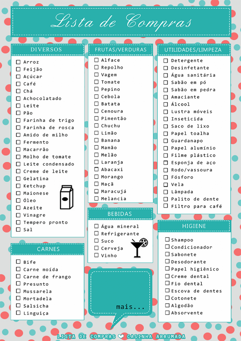 Lista de compras de supermercado: dicas para fazer a sua + download ...