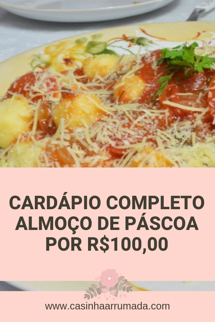 cardapio pascoa | Casinha Arrumada